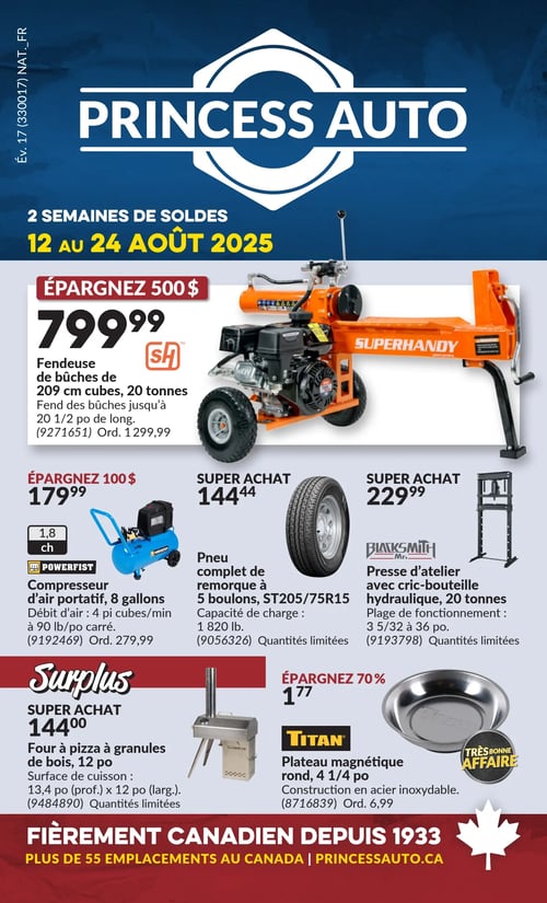 Circulaire Princess Auto | Circulaires en ligne